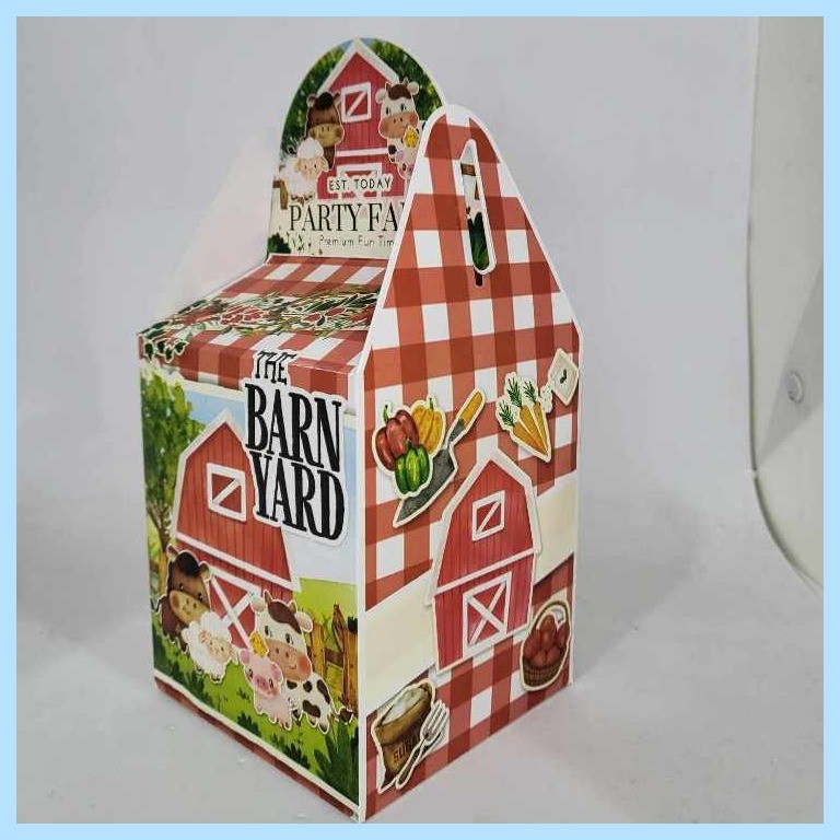 FP1914 (24 PCS) Farm Animals Barnyard Red Barn Gift Loot Bag Box ...