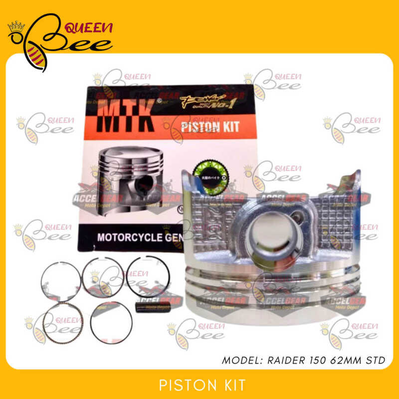 QBEE MTK Motorcycle Piston Kit For Suzuki Raider 150 62Mm STD WITH Ring ...