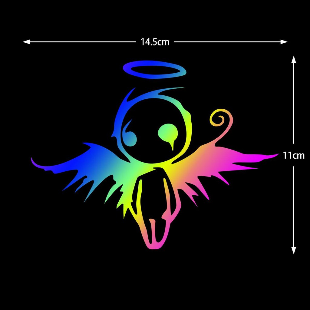 Black White Fallen Angel Motorcycle Sticker Cartoon Vinyl Sticker for ...