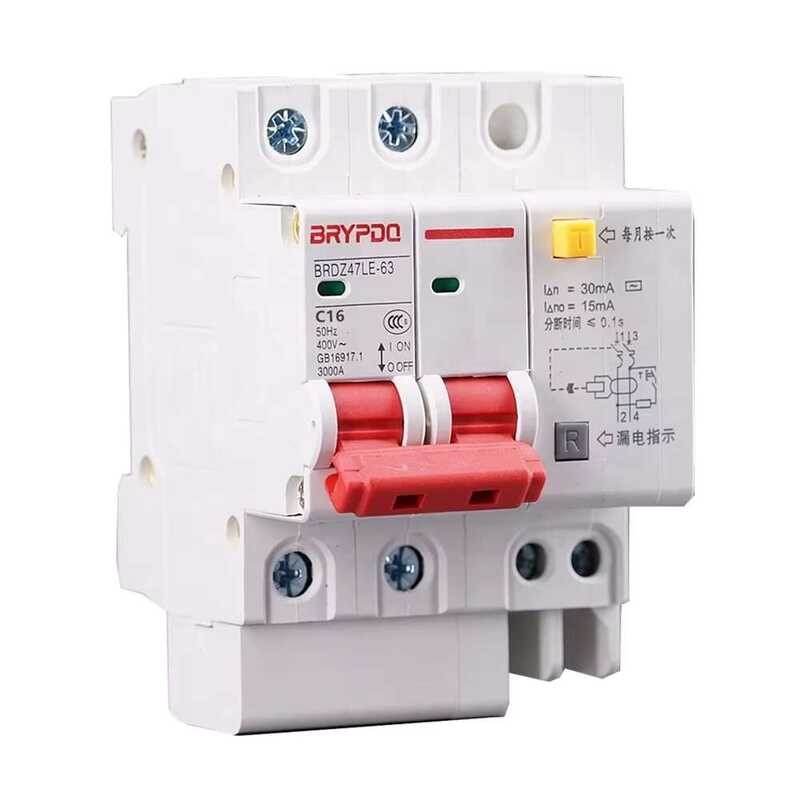16A 110V 230V 2P AC RCD Smart Home Automatic Push Button Switch Plastic ...