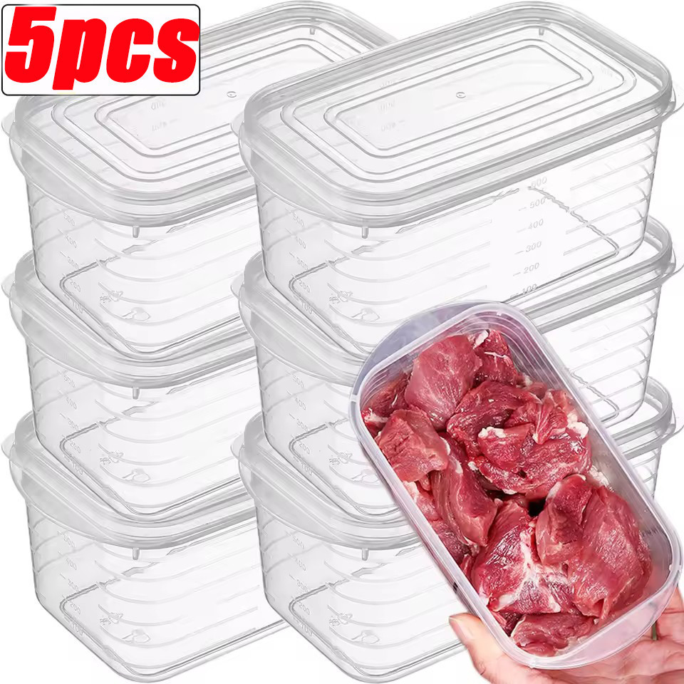 1/3/5Pcs 700ml Large Capacity Food Storage Boxes / Meat Vegetable Fresh ...