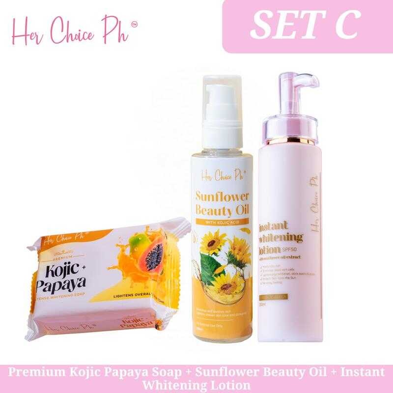 SET C: Body Whitening Combination Set Lightening Lotions Viral Soap ...