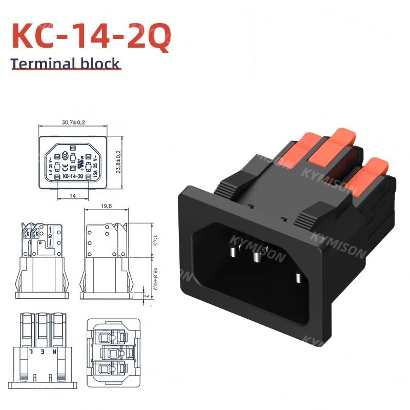 IEC 320 C14 Power Socket 10A 250V for PDU Cabinet UPS Server No Welding ...