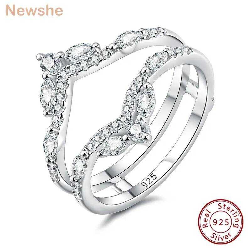 Newshe 3 1 Sterg Sier Moissanite/Zircons Wedding Ring Enhancers For ...