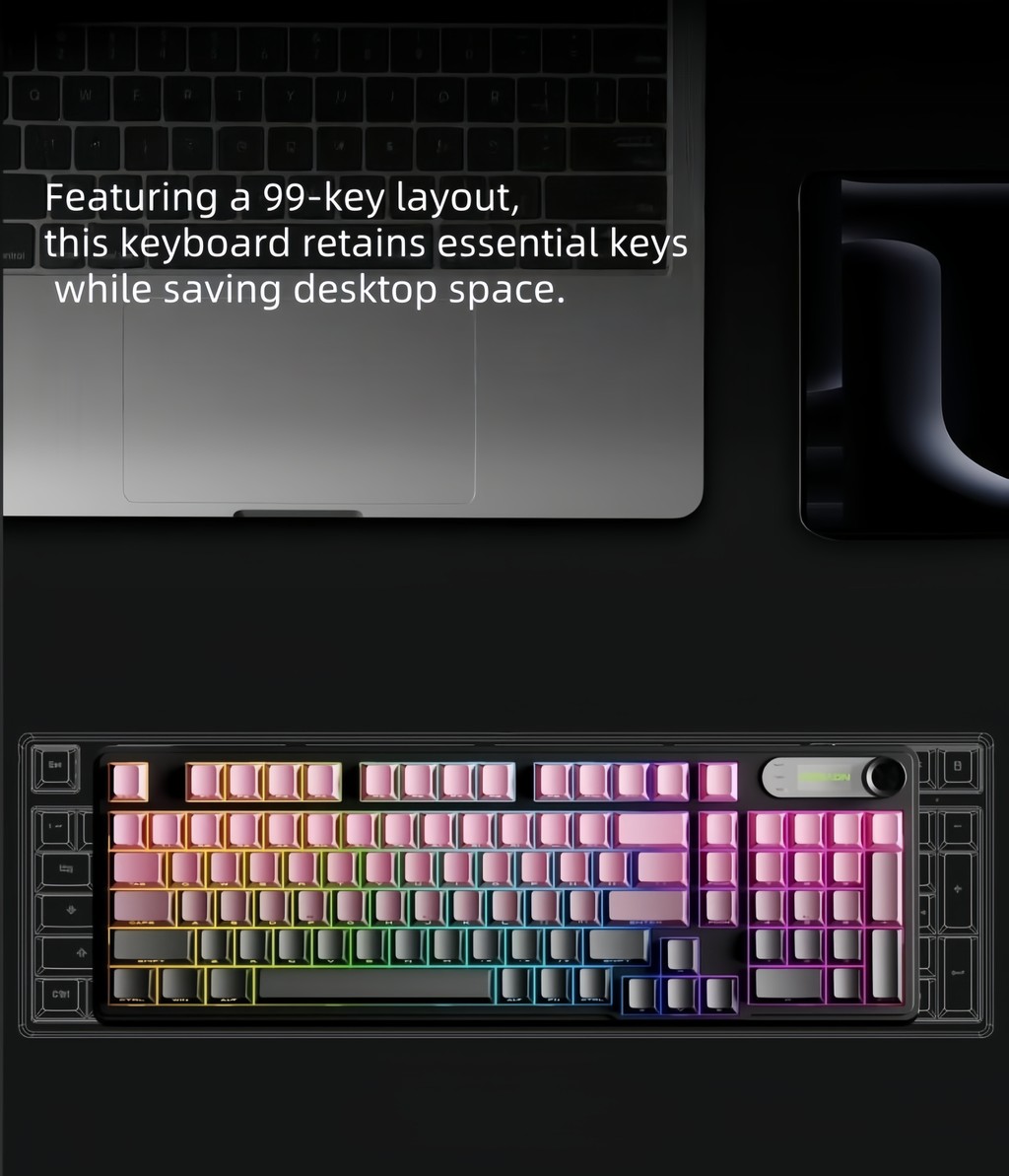 Zeus x Eweadn V102 RGB Mechanical Feel Keyboard 16M RGB Colors Silent ...