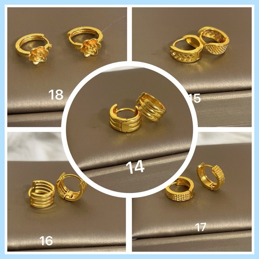 ♞Zihang Jewelry 24K Gold plated korean style plain CLIP earrings for ...