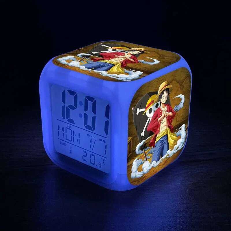 One Piece Luffy Alarm Clock Animation Figure LED Light Night Cloc ...