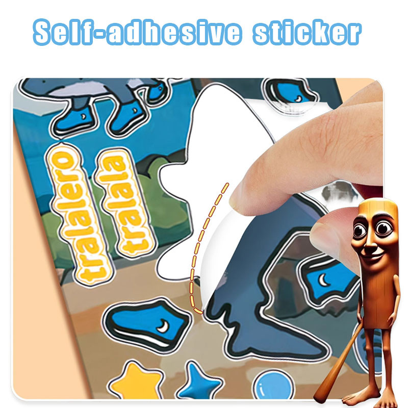 Diy Stickers Tung Tung Tung Sahur for Kids Gifts 8pcs Tralalero Tralala ...