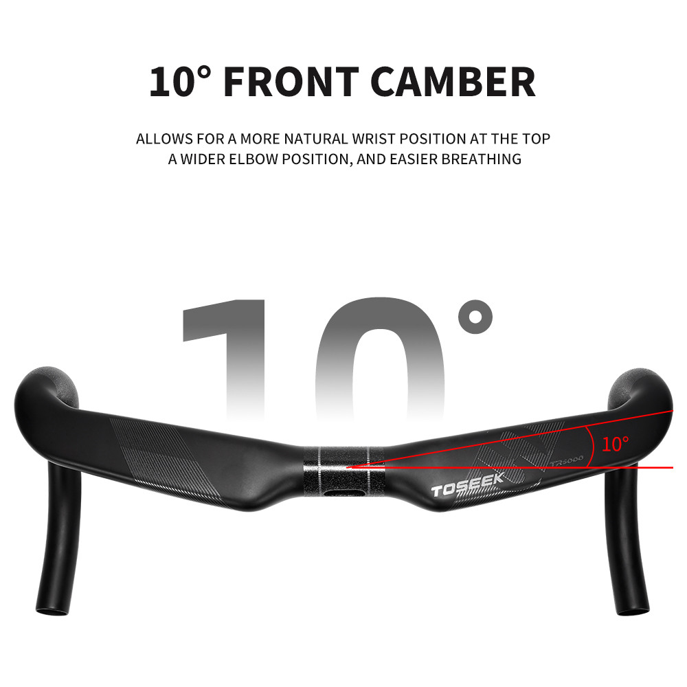 TOSEEK TR5000 Carbon Fiber Ultra Light Bicycle Road Handlebars 360/380/400/420/440 Matte ...