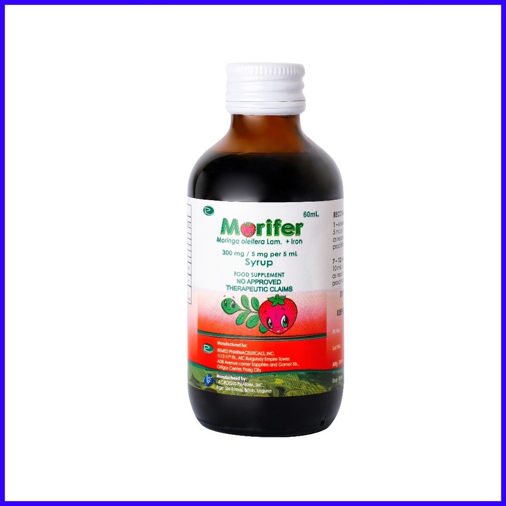 MORIFER SYRUP W/ MORINGA + IRON (120ML) for Treatment And Prevention of ...