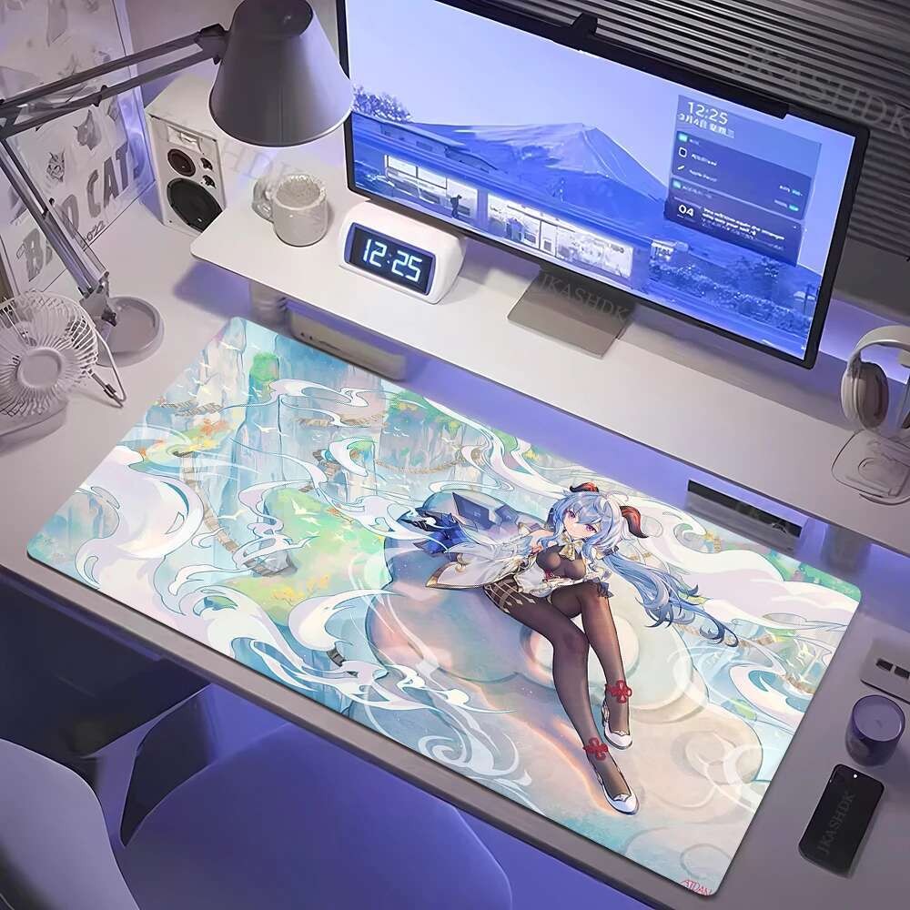 Kawaii Mouse Pad Keyboard Ganyu Gamer Pc Cabinet Gaming Mat Mause ...