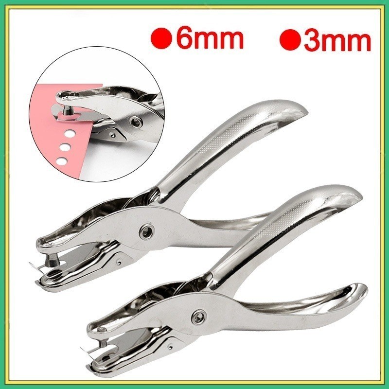 3/6MM Stainless Steel Single Hole Puncher Hand Paper Punch for Student ...