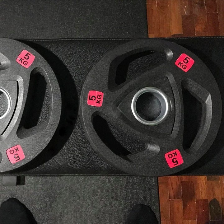 Rubber dumbbells Plate 2.5/5LB/10LB/25LB/35/45LB gym home barbell ...