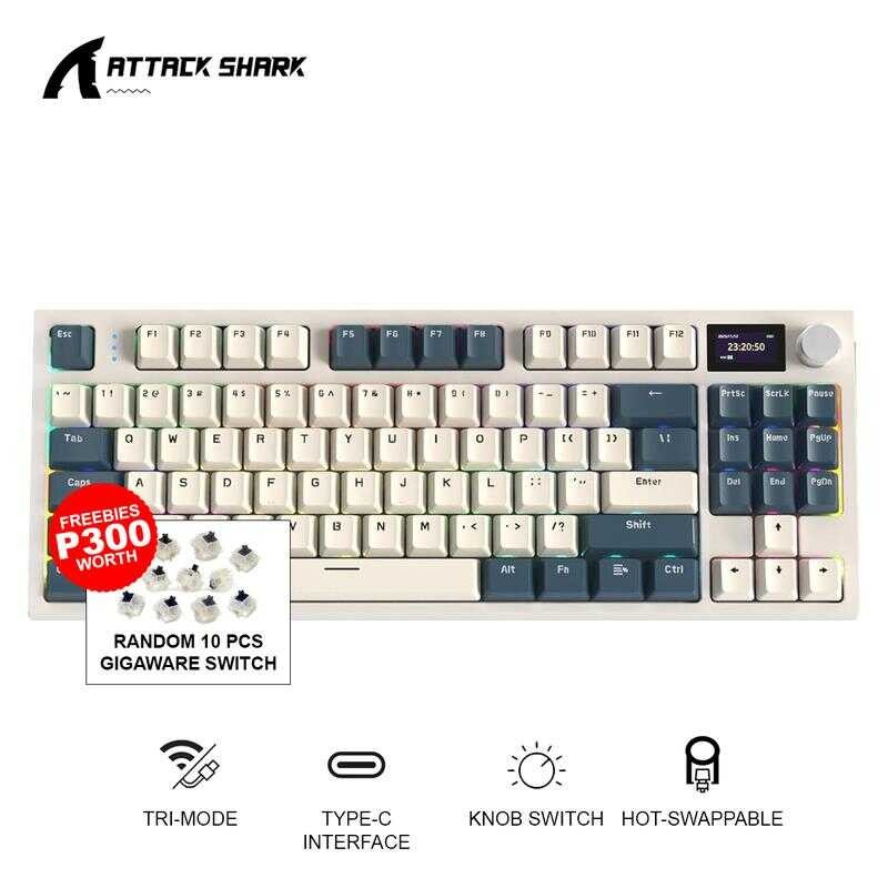 Attack Shark K86 75% Mechanical Keyboard Tri-Mode Wireless Hot ...