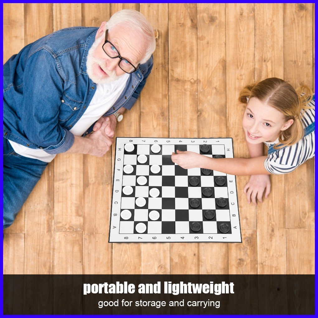SUDI Portable Plastic International Checkers Folding Board Chess Game ...
