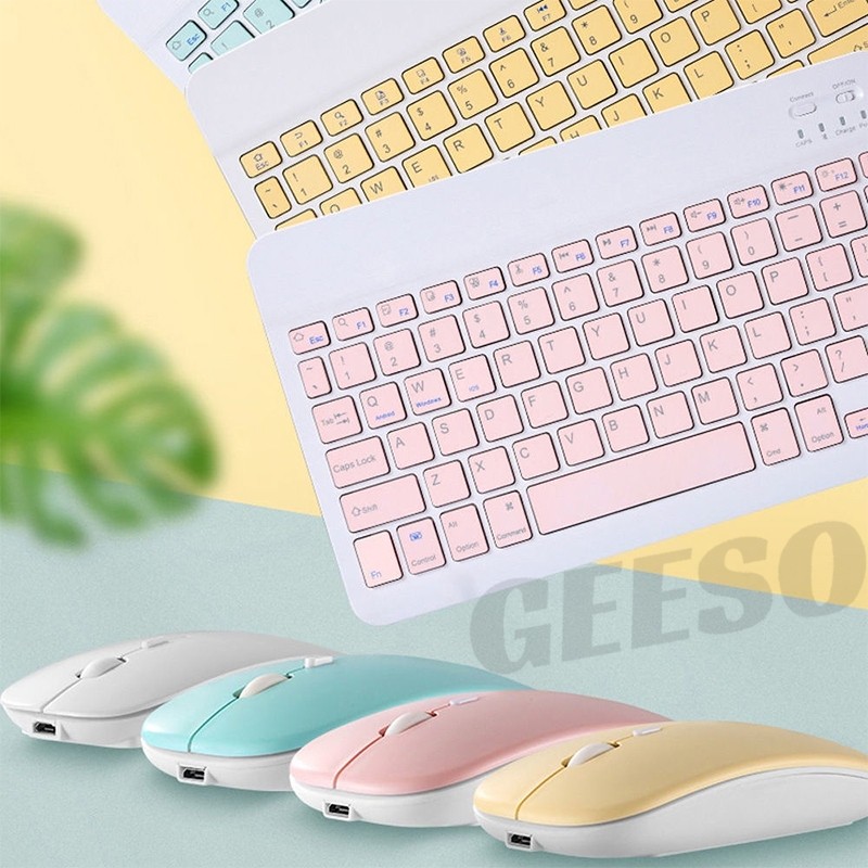 Zeus 10" Bluetooth Wireless Keyboard Mouse Combo Rechargeable Ultra ...