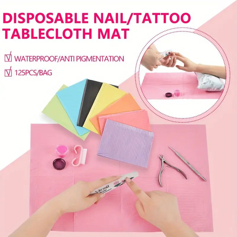 Nail Table Mats Disposable Waterproof Universal Tattoo Pad Nail Pad ...