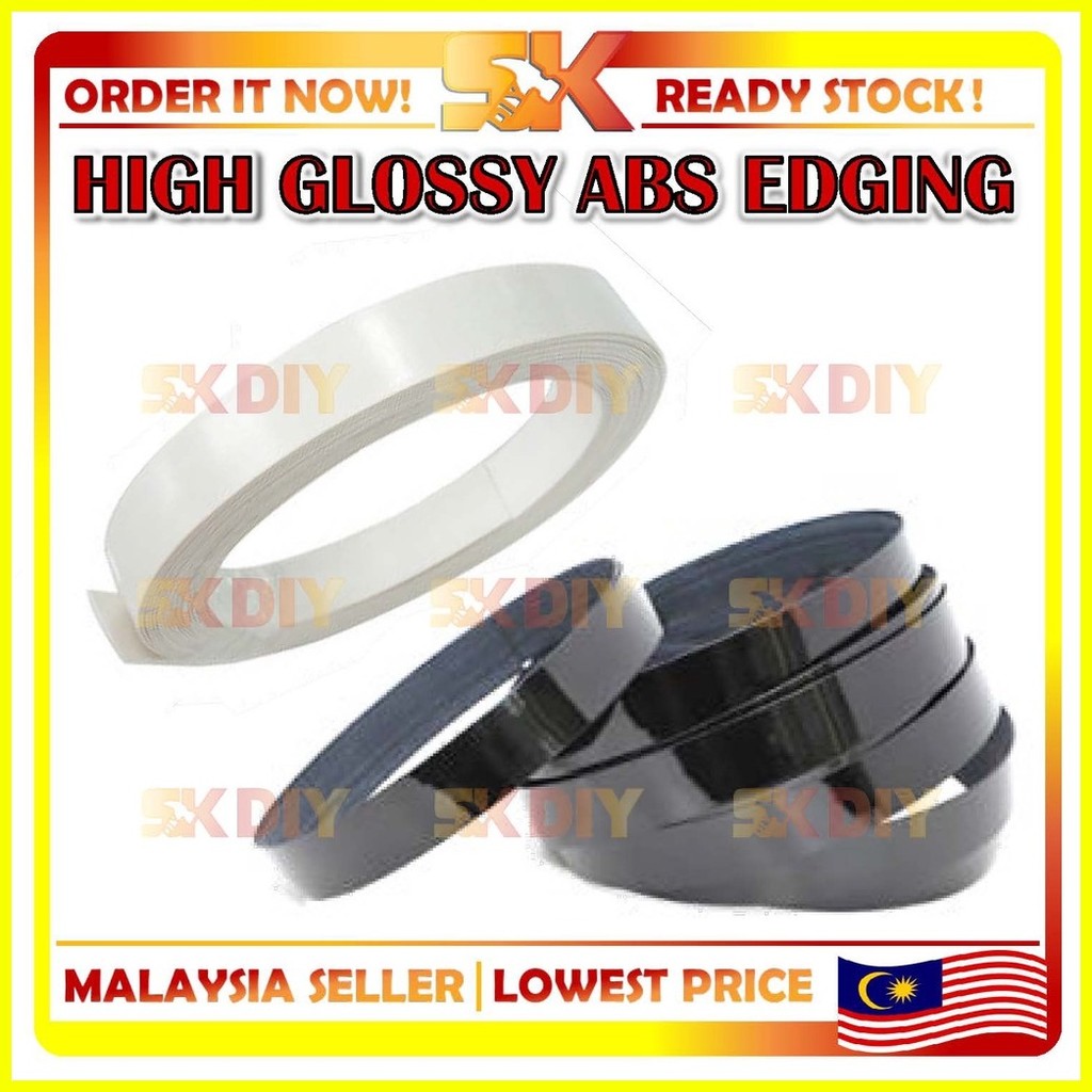 SUPER WHITE High Gloss White & Black ABS Edging Banding for Wood ...