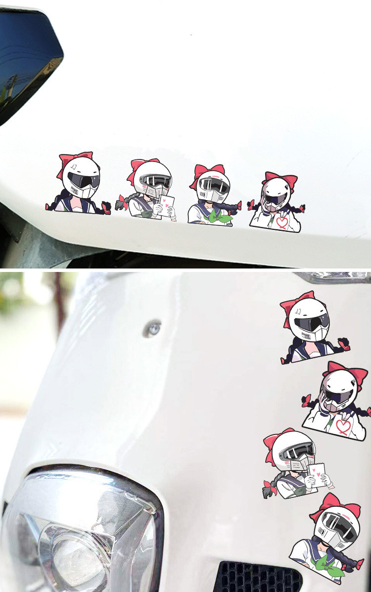 Cartoon Anime Motorcycle Helmet Stickers Decoration Electric Vehicle ...