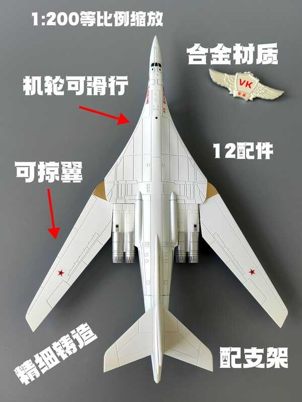 W Tu-160 Pirate Flag Tu160 Strategic Bomber 1:200 Scale Die-Cast Alloy ...