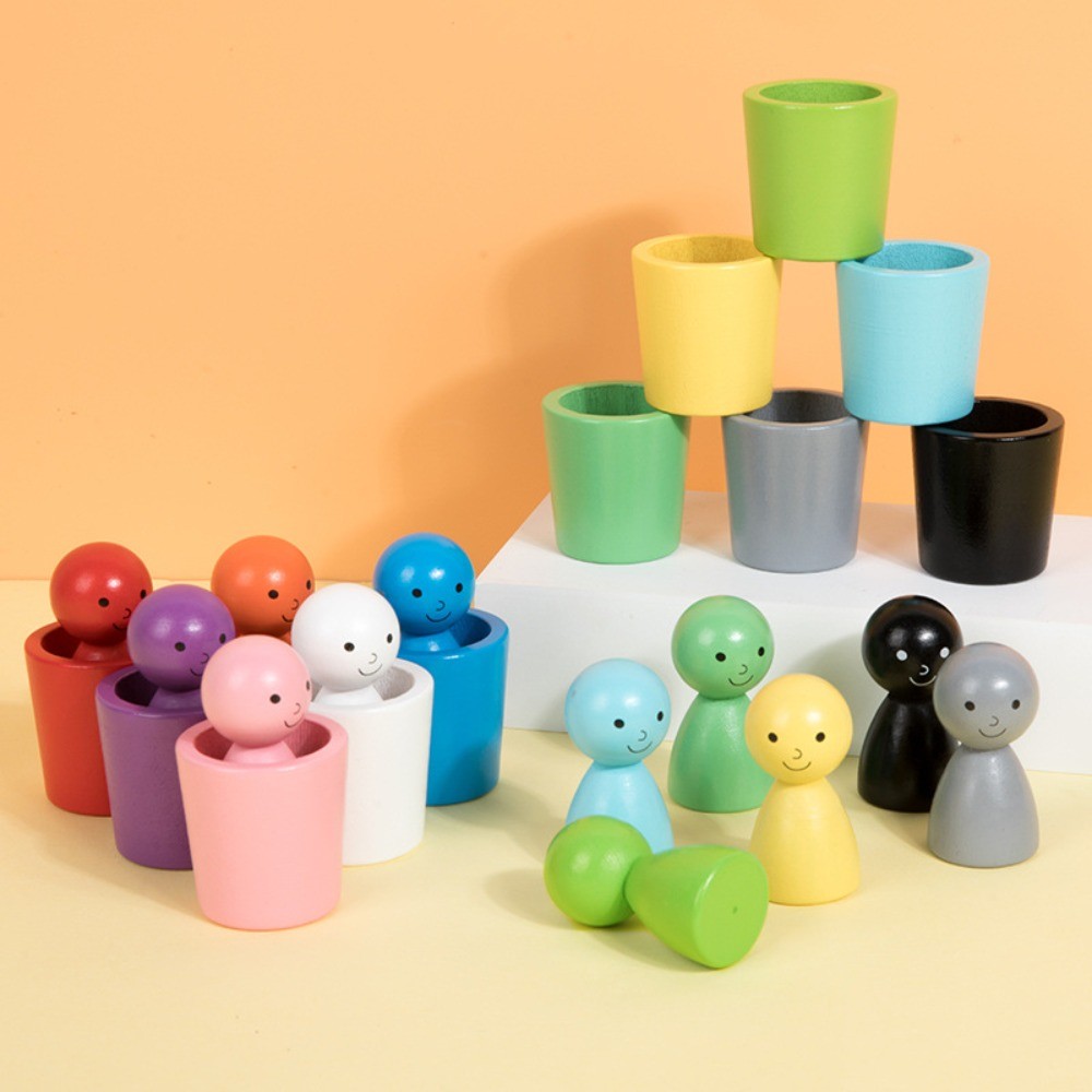 Montessori Color Sorting Cups – Stacking & Matching Educational Toy for ...