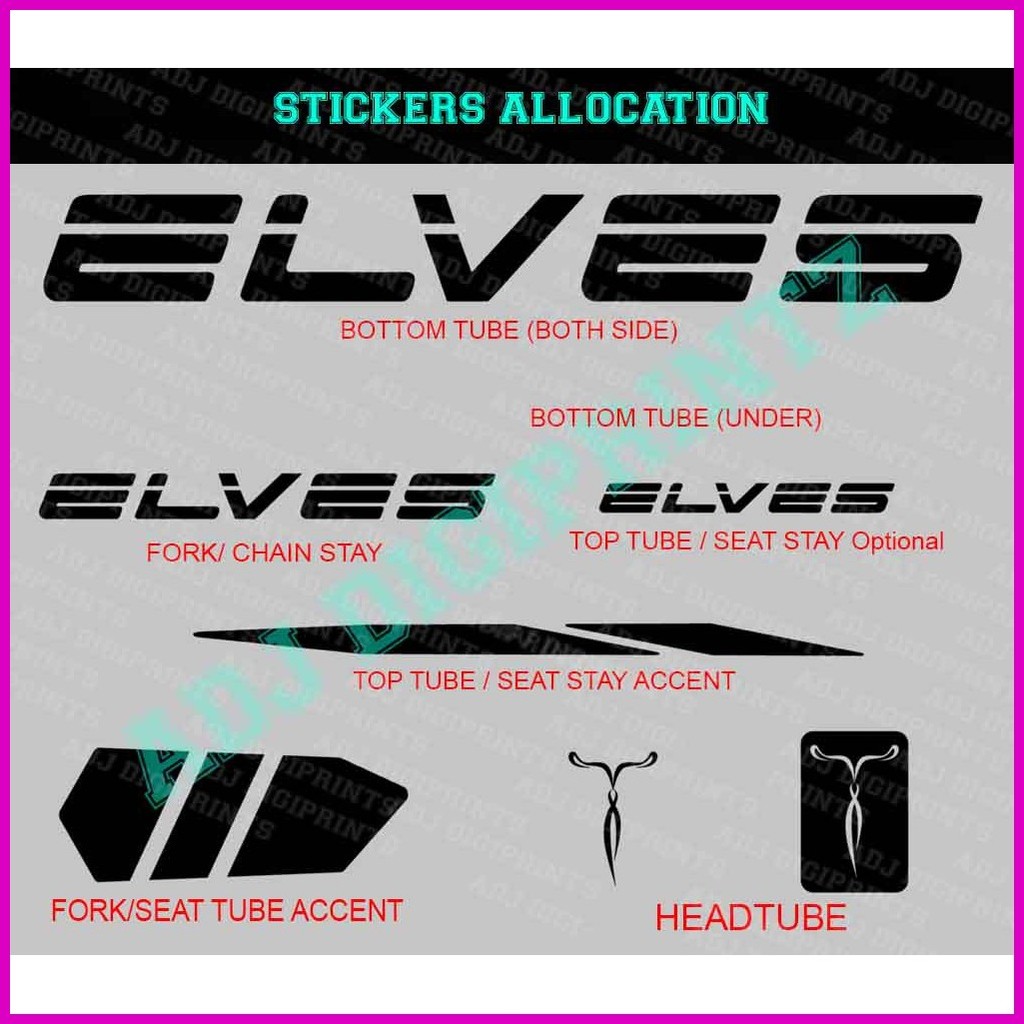 ELVES Decals Stickers MTB and ROAD BIKE SPECIAL COLOR VINYL | Shopee ...