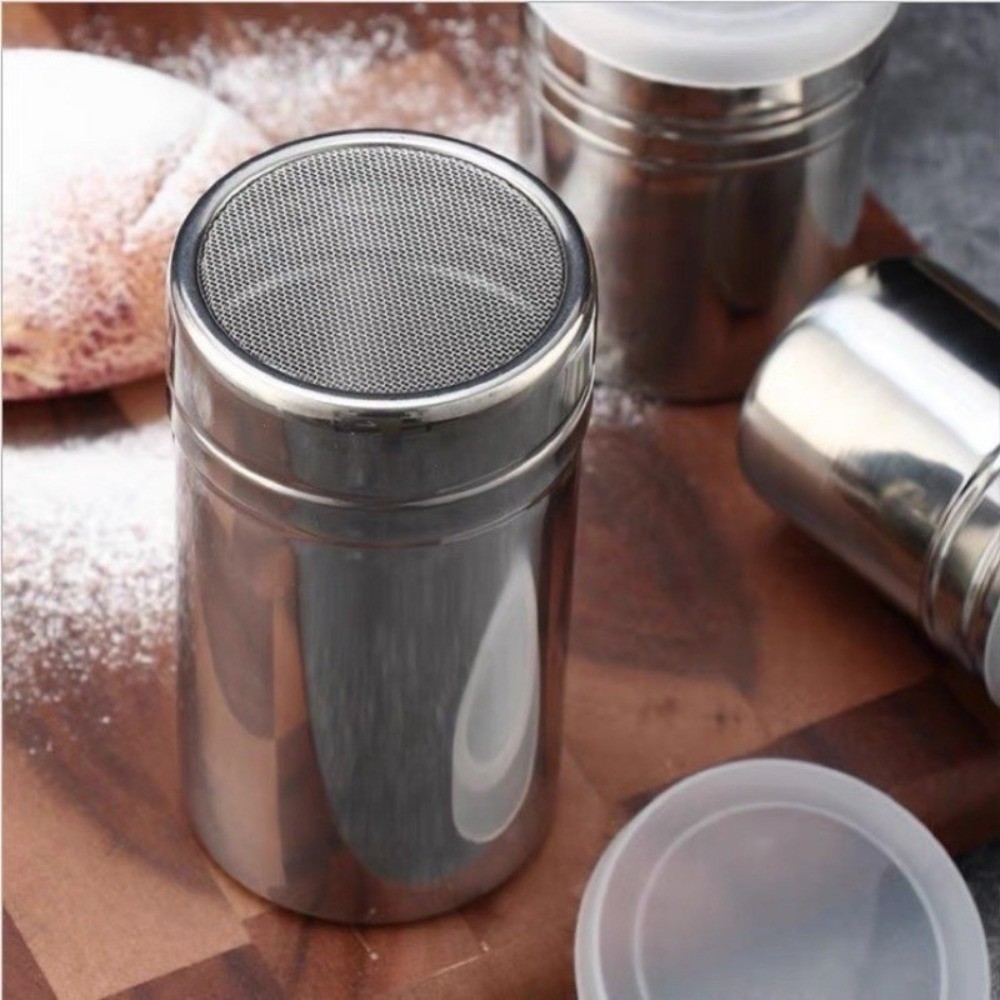1PCS Stainless Steel Powder Sprinkler Canister Cocoa Powder Coffee ...