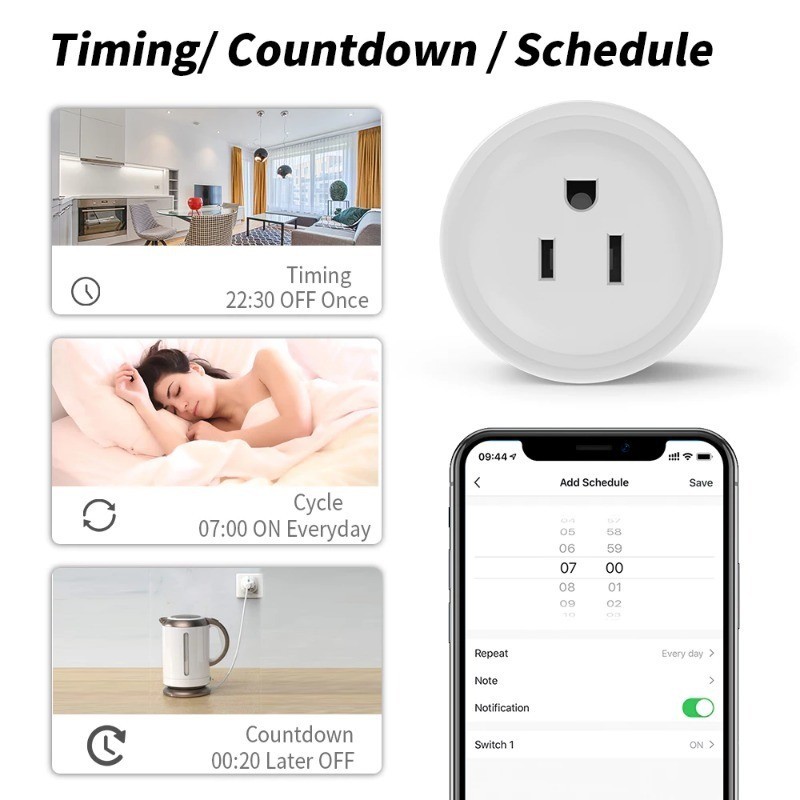WiFi smart socket wireless socket switch supports Cozylife APP control Wifi Smart Plug 10A ...