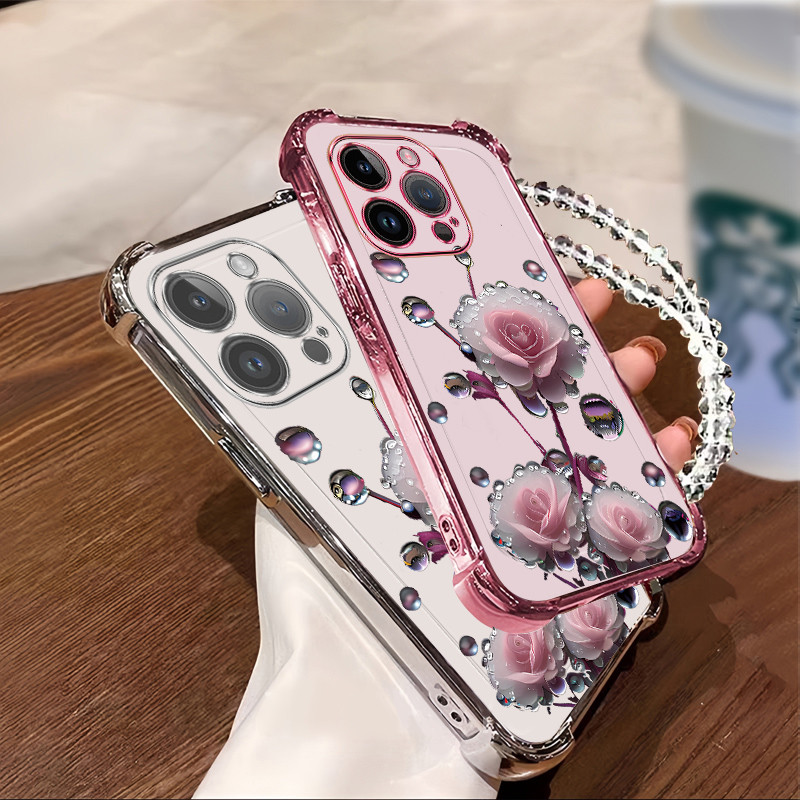 Case for iPhone 13 14 pro max 14 plus 13 mimi Phone case pink flower ...