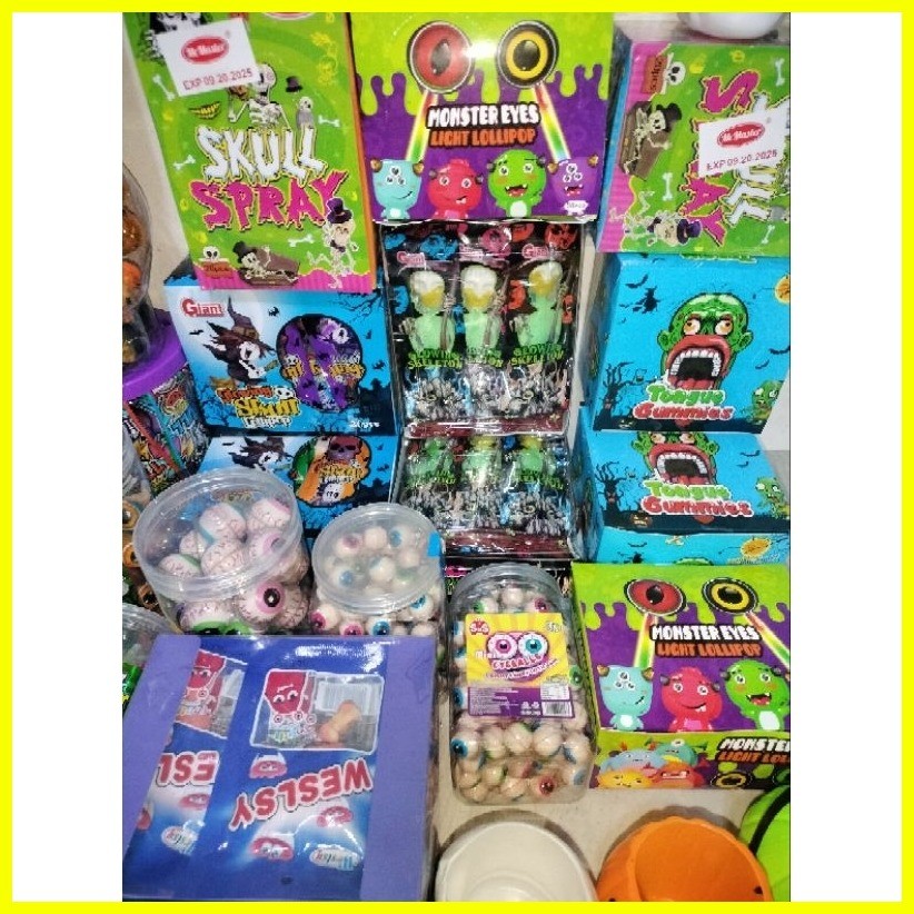 assorted spooky Halloween candy , gummy , lollipop skull , skeleton ...