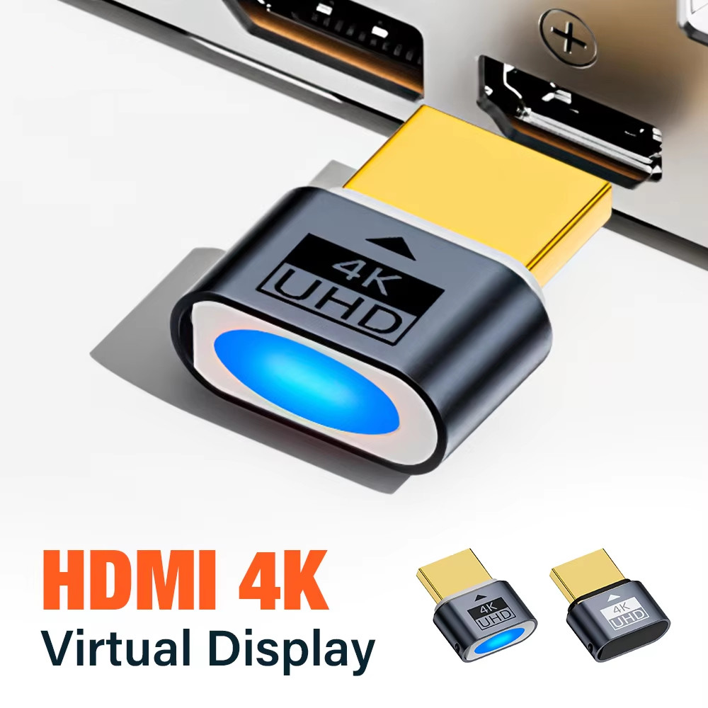 2025 New HDMI-compatible Dummy Plug 4K HDR Virtual Monitor EDID Emulator Headless Ghost Display ...