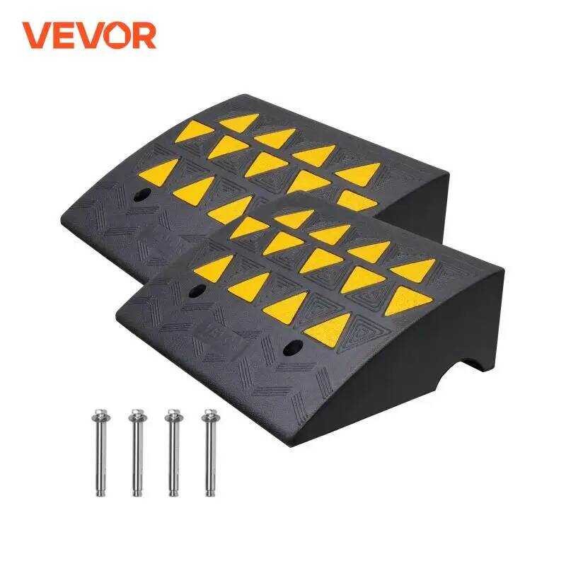 VEVOR 3 7 1/2 Pack Rubber Curb Ramp Rise Heavy Duty Threshold Driveway ...