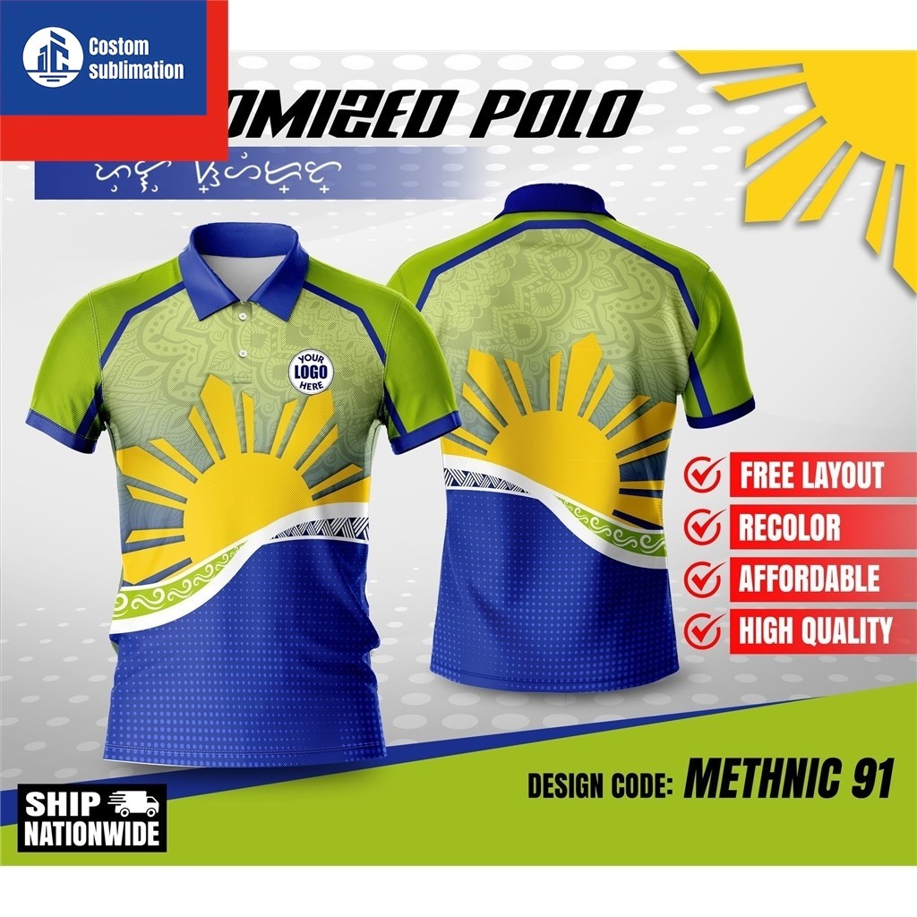 Custom Full Sublimation Polo Shirt Quick drying men's and women's polo ...