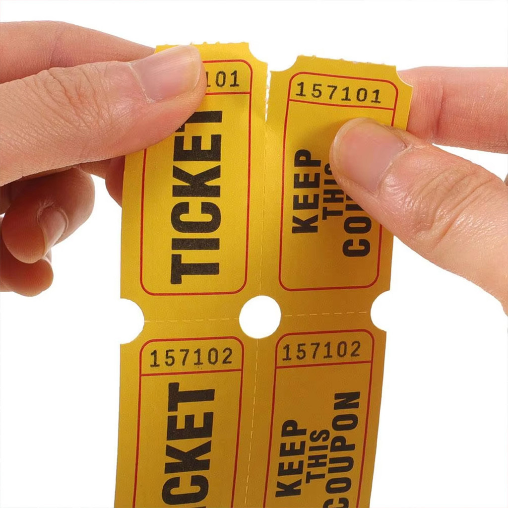 Raffle Ticket Stub Single Paper Labels Bulk Lottery Celebration Event ...