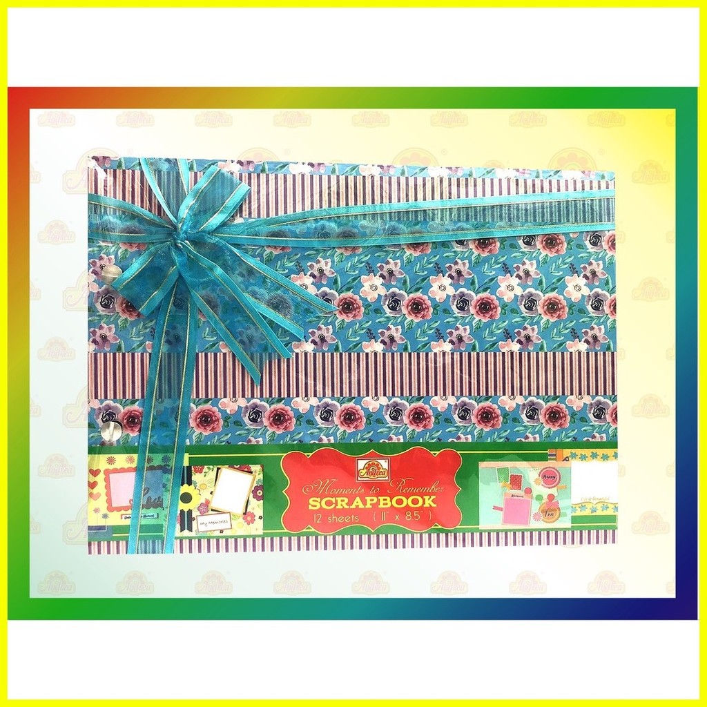 Scrapbook Medium with 12sheets printed paper inside and different kinds ...