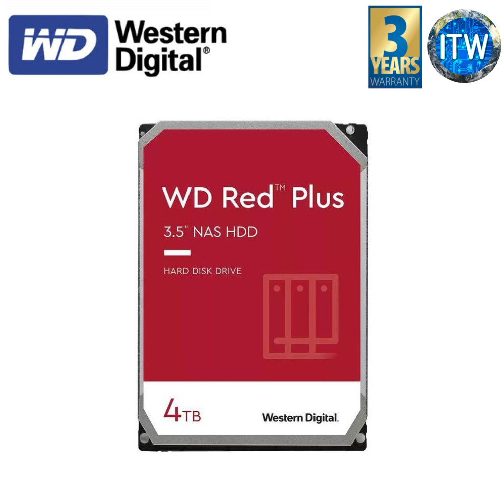Itw | Western Digital Hard Drive HDD Red Plus NAS 4TB 3.5" SATA 6Gb/s ...