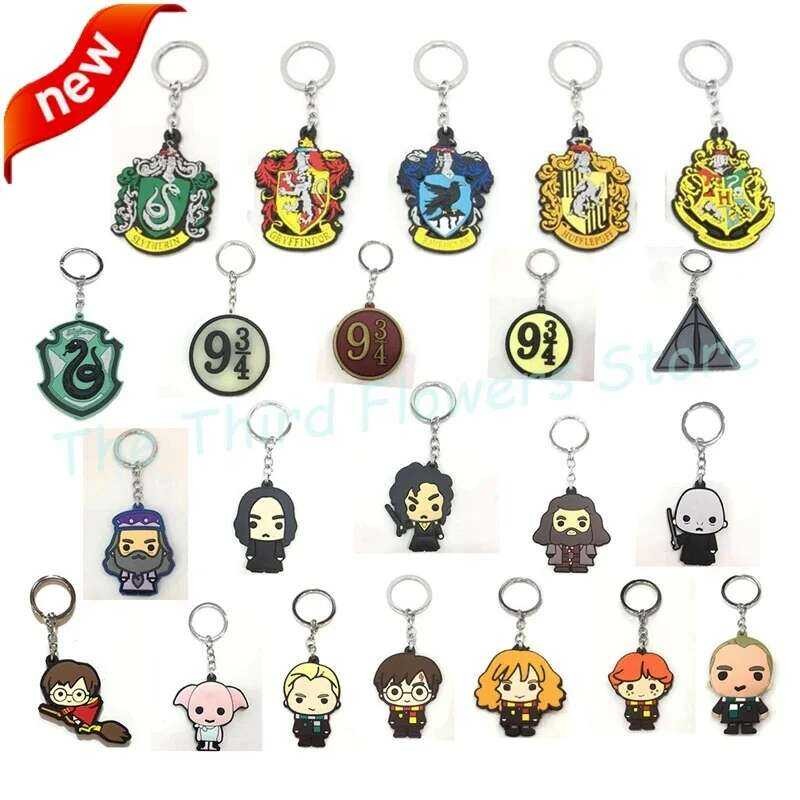 NEW Hogwarts School Of Witchcraft And Wizardry PVC Keychains Cute ...