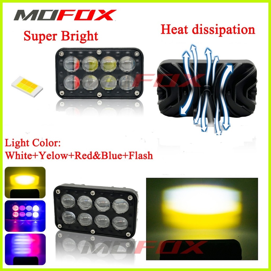 MOFOX V9 Laser Gun MDL Mini Driving Light Hi/Lo Red&Blue Flash Light ...
