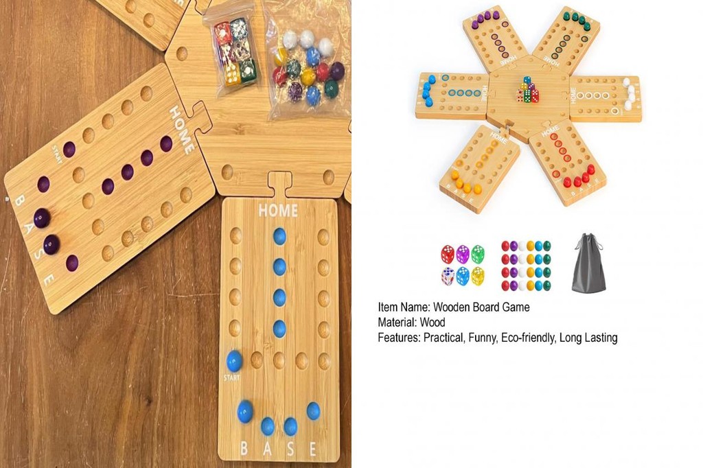 (aniasan) Table Game Strategic Marble Game Traditional Wooden Marble ...
