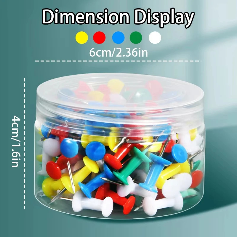 100Pcs Push Pins,Thumb Tacks for Bulletin Board,Stick Pins,Cork Board ...