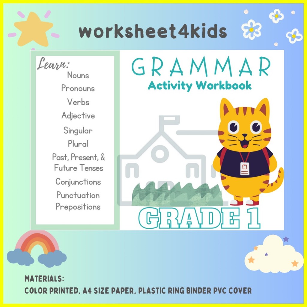 67, Pages Grade 1 Grammar Activity Workbook - (2 Pages per sheet ...