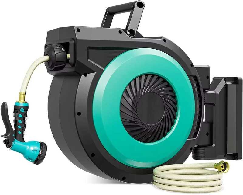 25M Wall Mounted Automatic Auto Car Washing Retractable Garden Water ...