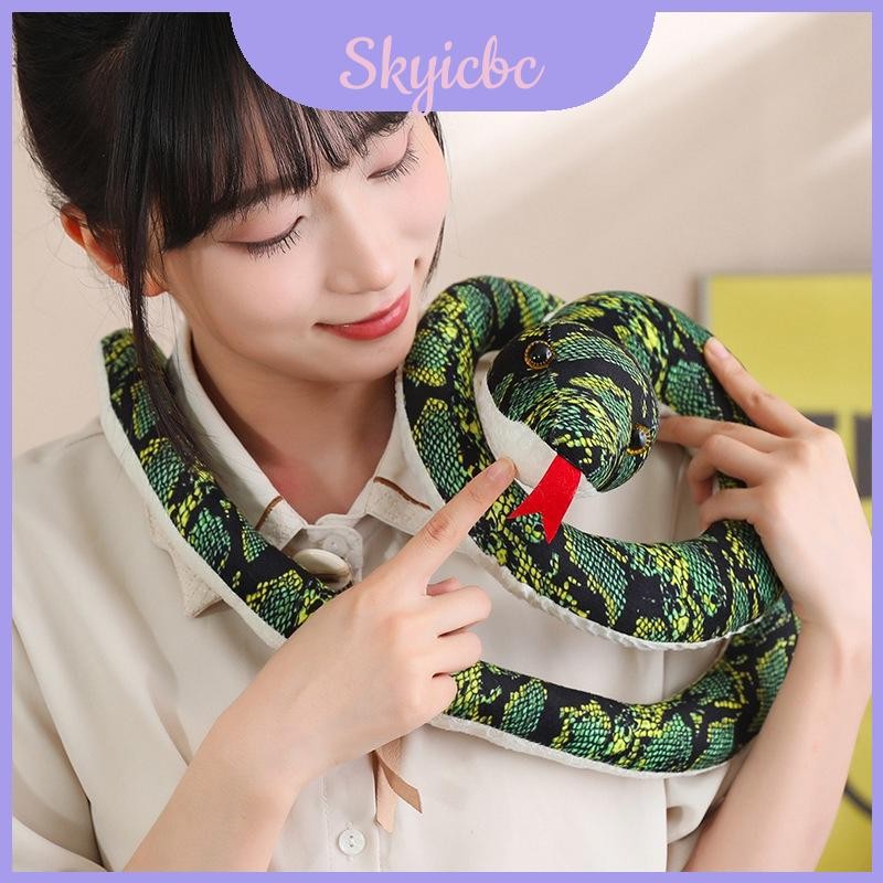 Lovable Snake Plush Toy Realistic Coiled Python Stuffed Animal For And ...