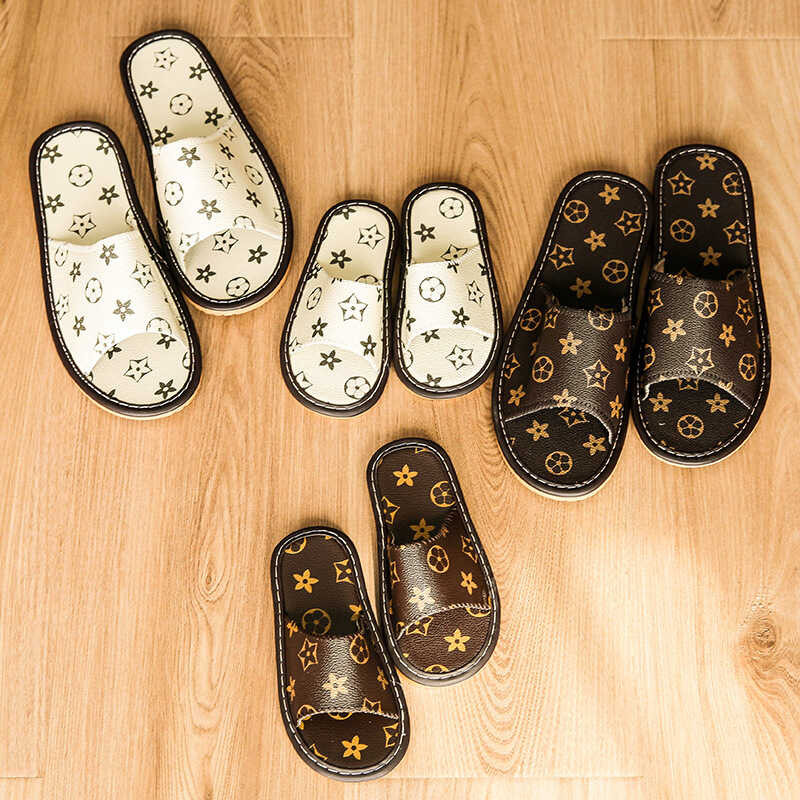 Four Seasons Parent-Child Leather Slippers for Family of Three, Boys ...