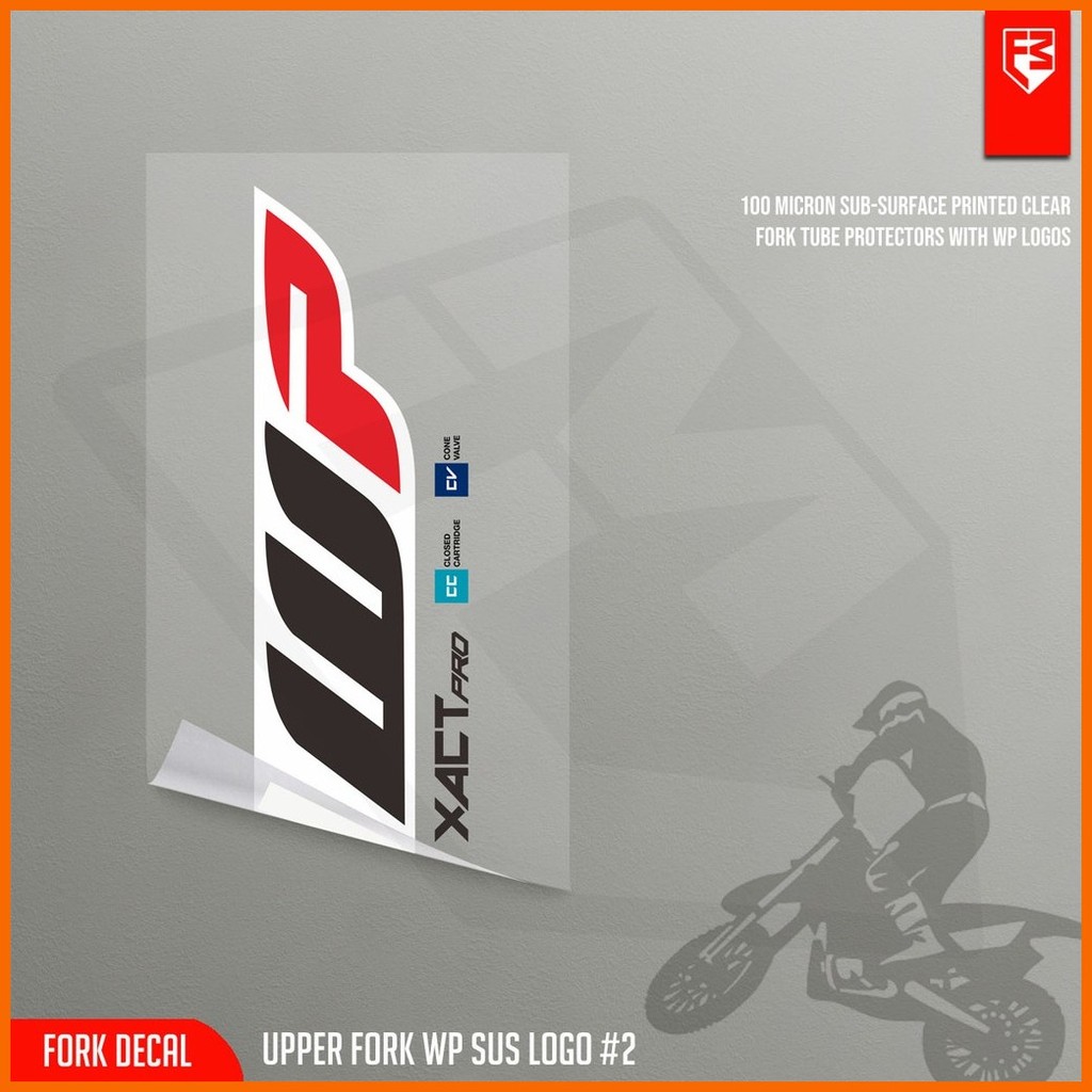 ∈ Upper Fork Decal Sticker USD WP 02 Clear shock crf klx wr155 ktm ...