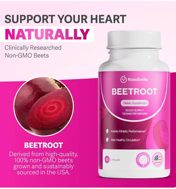 Mga Supplement ng Beet Root Capsules Beetroot Capsules Supports heart ...