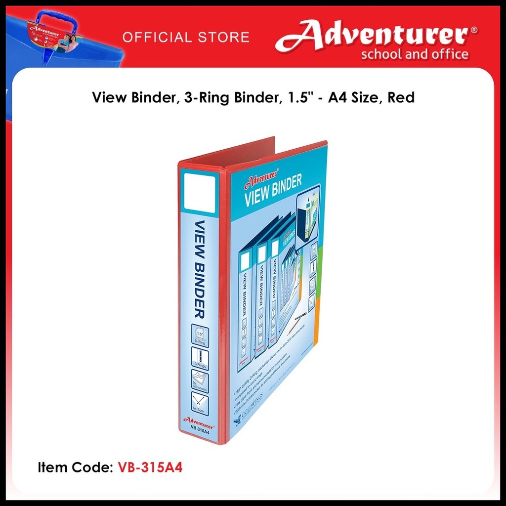 Adventurer View Binder, 3-Ring Binder, 1.5" - A4 Size | Shopee Philippines