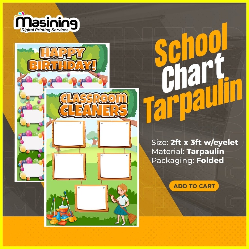 Classroom Cleaners and Birthday Corner School Chart Tarpaulin 2ft x 3ft ...