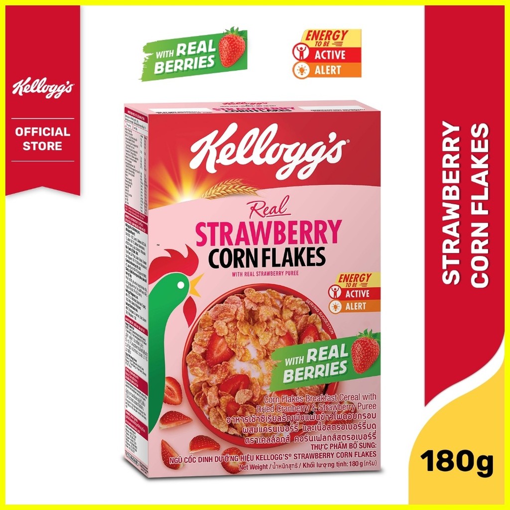 Kellogg's Strawberry Corn Flakes Cereal 180g | Shopee Philippines