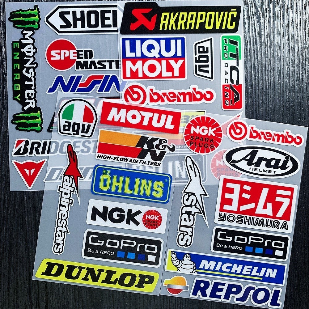1 Set Of Rainbow Arai Helmet Stickers SHOEI AKRAPOVIC Motorcycle Riding ...